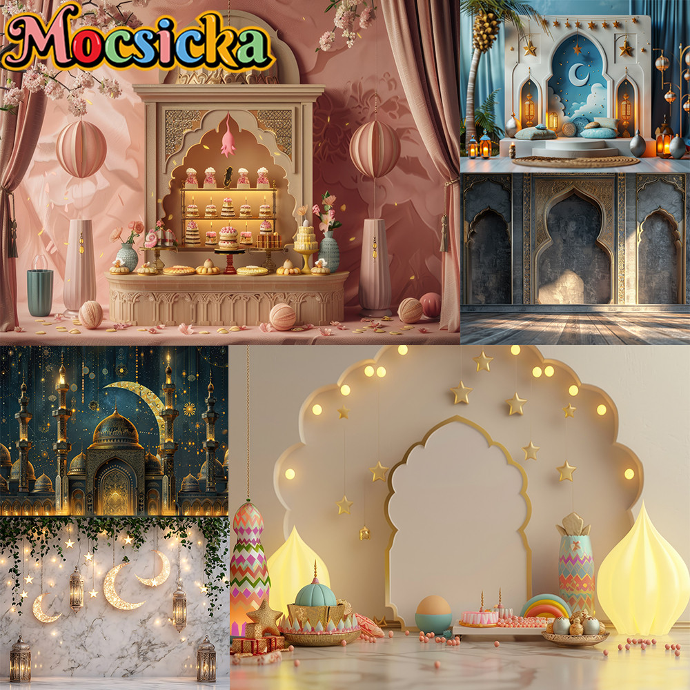 Photography Background Golden Moon Star Night Light Decoration Backdrop ...