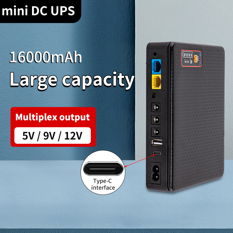16000mAh DC Mini UPS uninterruptible power supply router POE optical ...