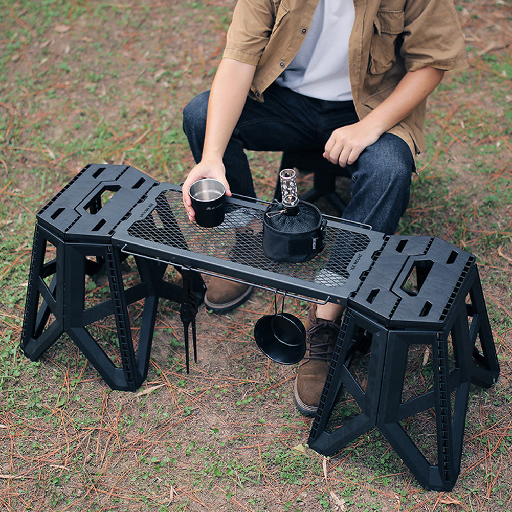 AIGONI™ Folding Grid Table Iron Multifunctional Side Hanging Table for ...