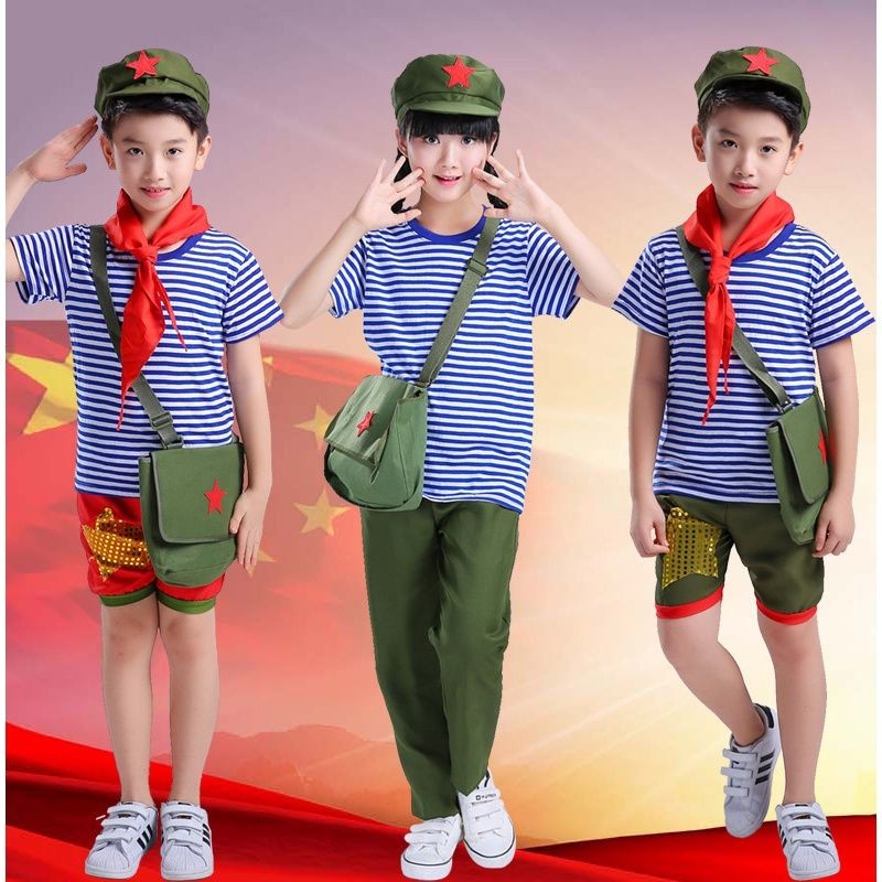 Military Uniform Children's Red Song Chorus Uniform Learning Lei Feng ...