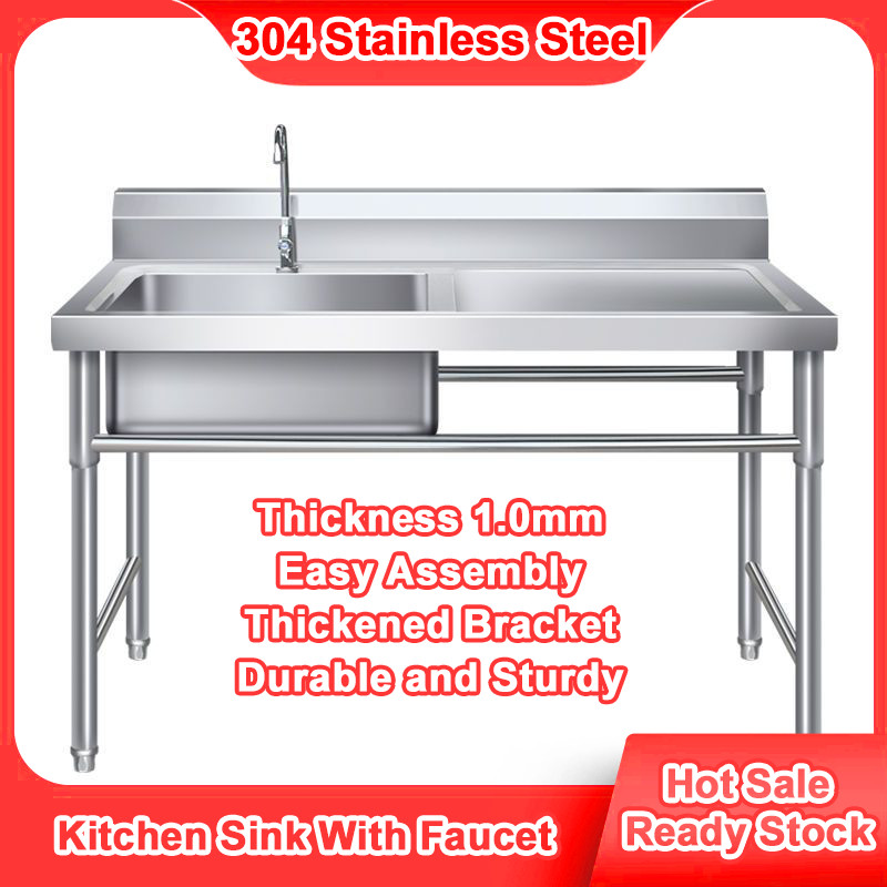 🔥READY STOCK🔥304 Stainless Steel Sink Handmade Kitchen Sinki Kitchen ...