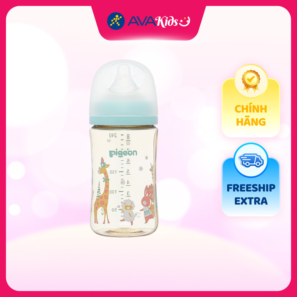 PPSU Pigeon Plus WN3 plastic milk bottle with wide neck 240 ml (from 3 months) | Shopee Malaysia