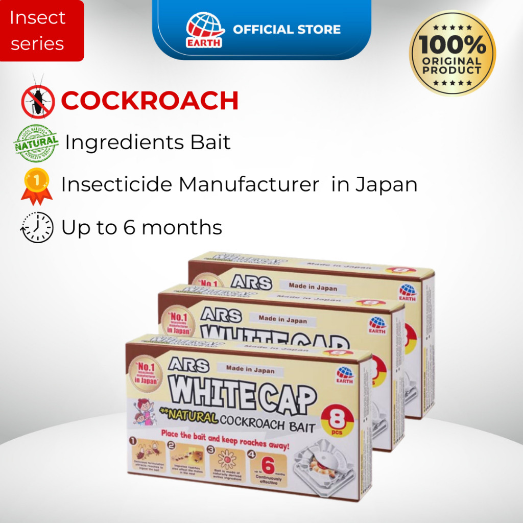 ARS White Cap Natural Cockroach Bait Organic Insecticide Free Eliminate ...