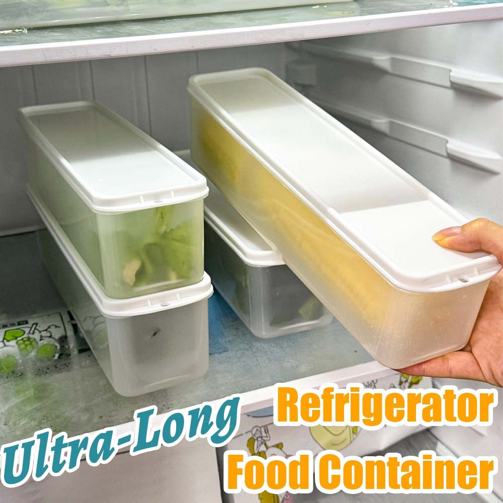 Long Strip Food Storage Box - Stackable Refrigerator Fresh Container ...