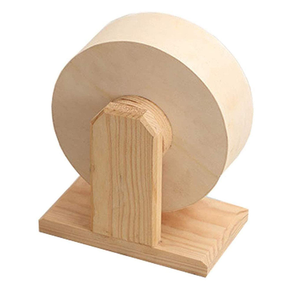 Hamster Roller Wheel Natural Wood Silent Running Toy Exercise Cage for ...