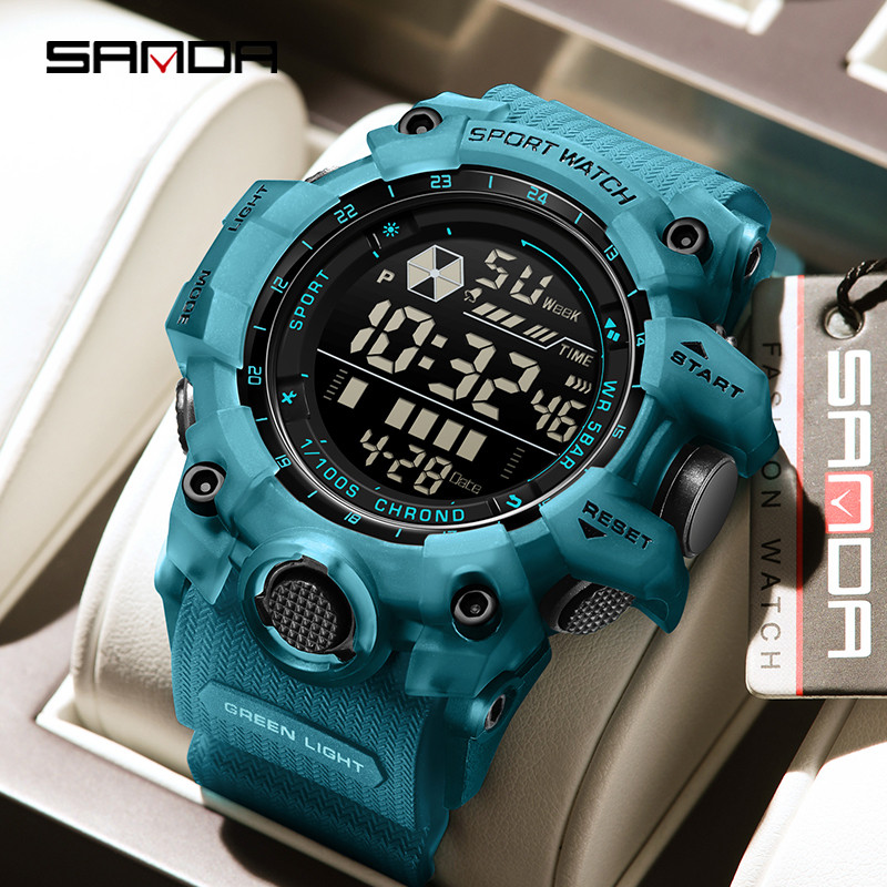 SANDA New Full Screen Electronic Watch Trend Multifunctional Waterproof ...