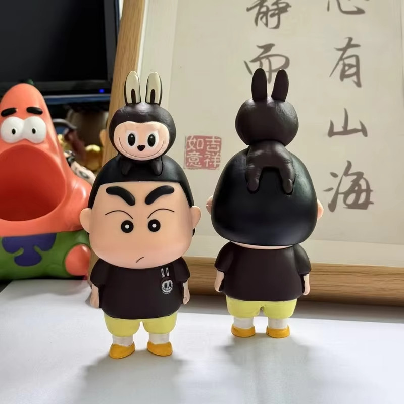 Crayon Shin-chan Labubu Nohara Shinnosuke Anime Figure Kawaii Statue ...
