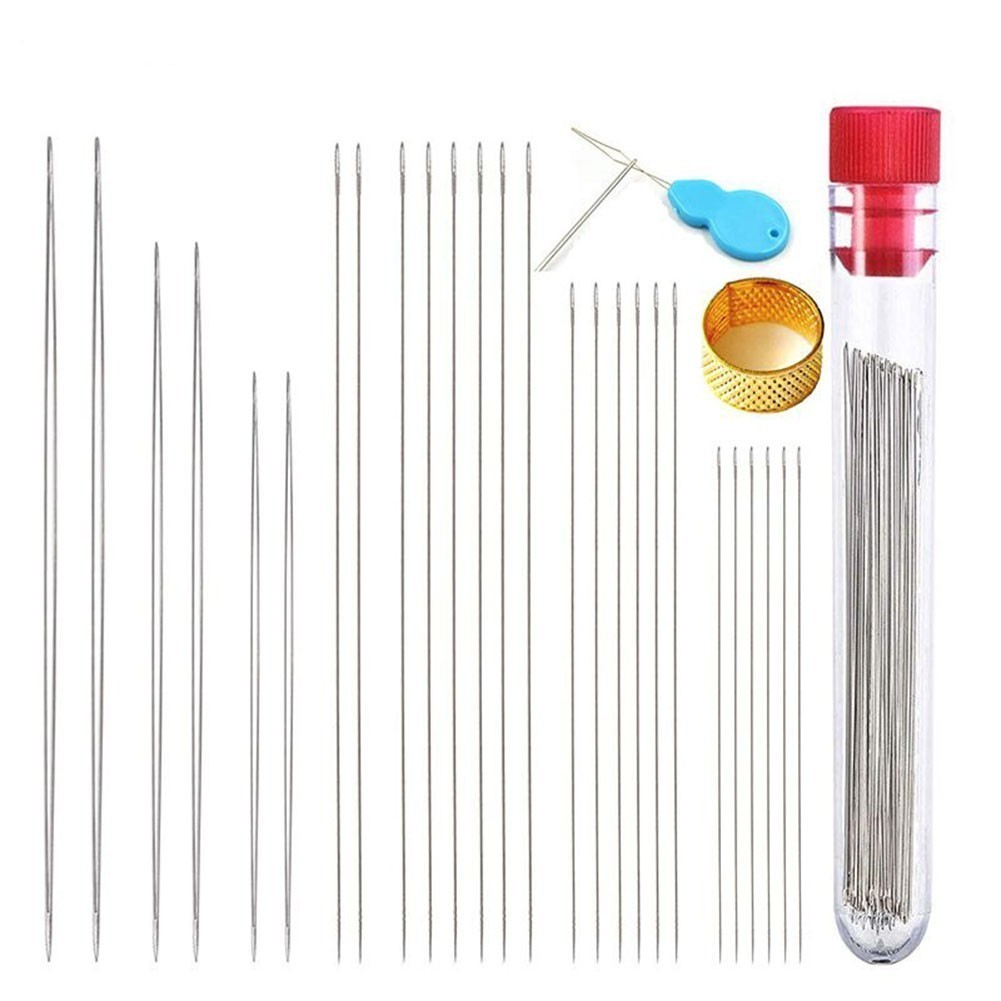 (THEBEST) Threading Needle Beading Hand Beading Open Long Needle ...