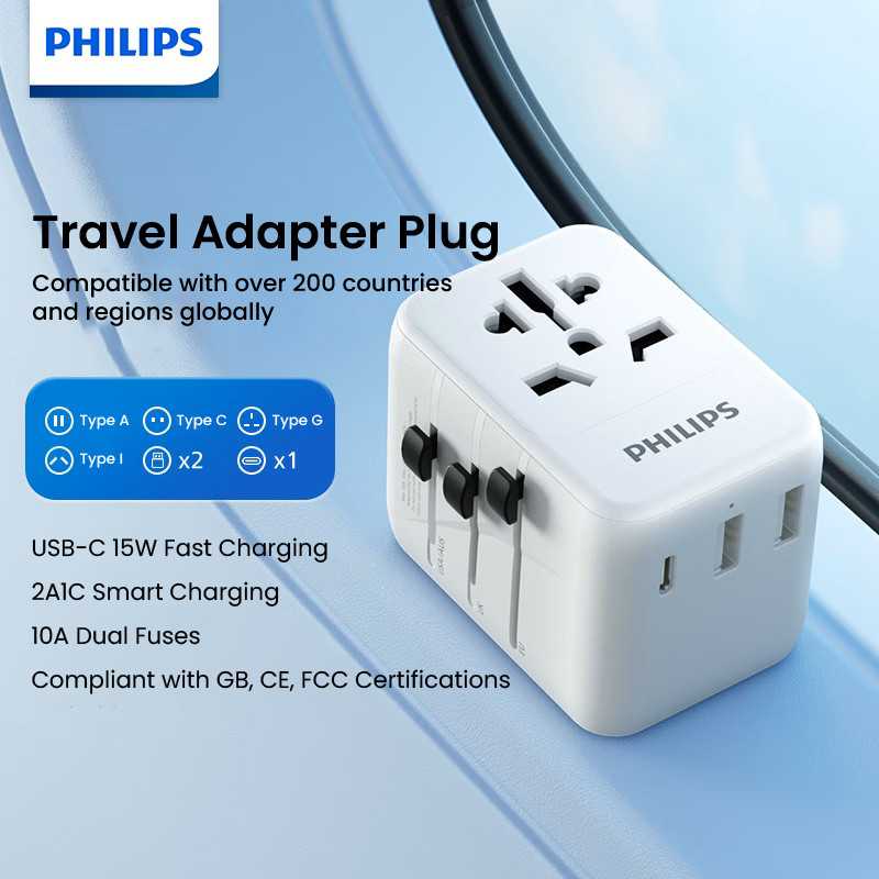 Philips Travel Adapter Plug 15W Global Universal British Standard ...