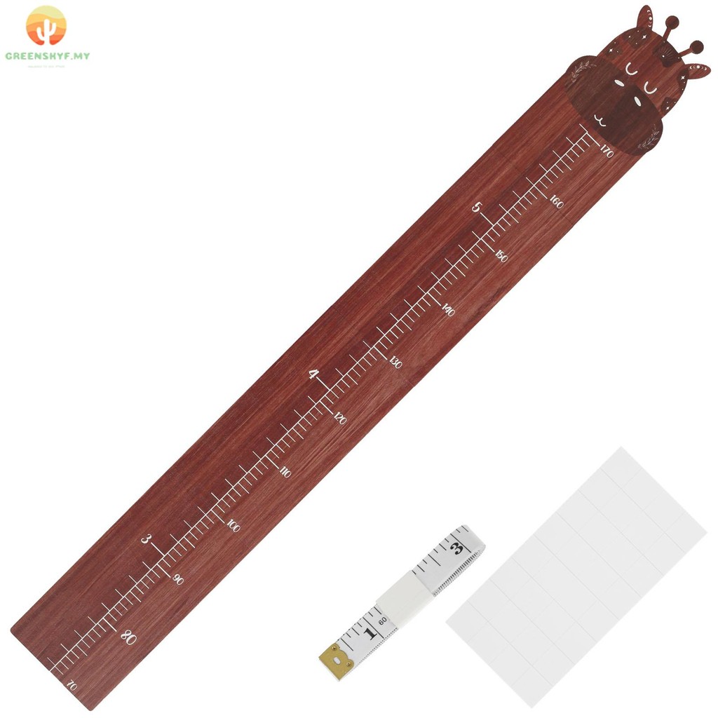 Wooden Growth Chart Wood Height Chart with Double Scale Easy Install ...