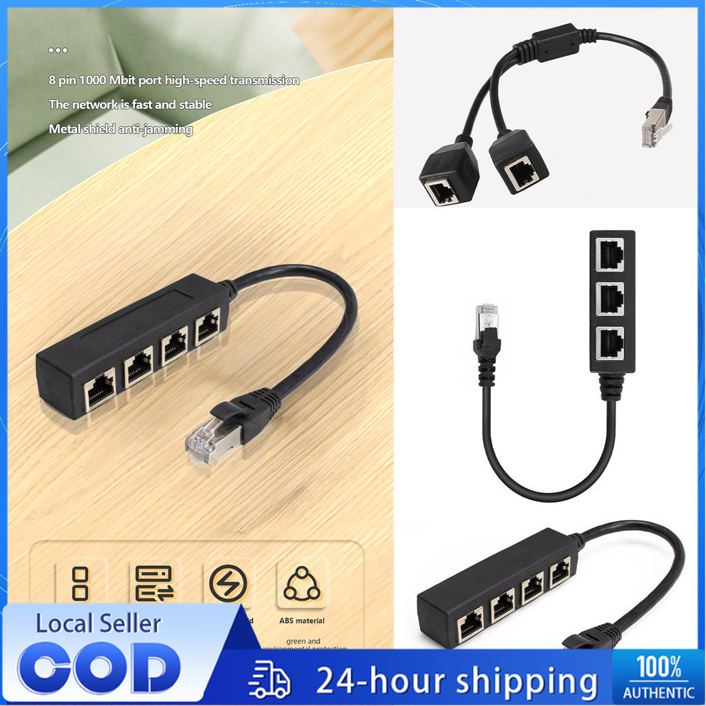 High Quality Ethernet RJ45 Extension Cable Splitter Male to 2/3/4 x ...