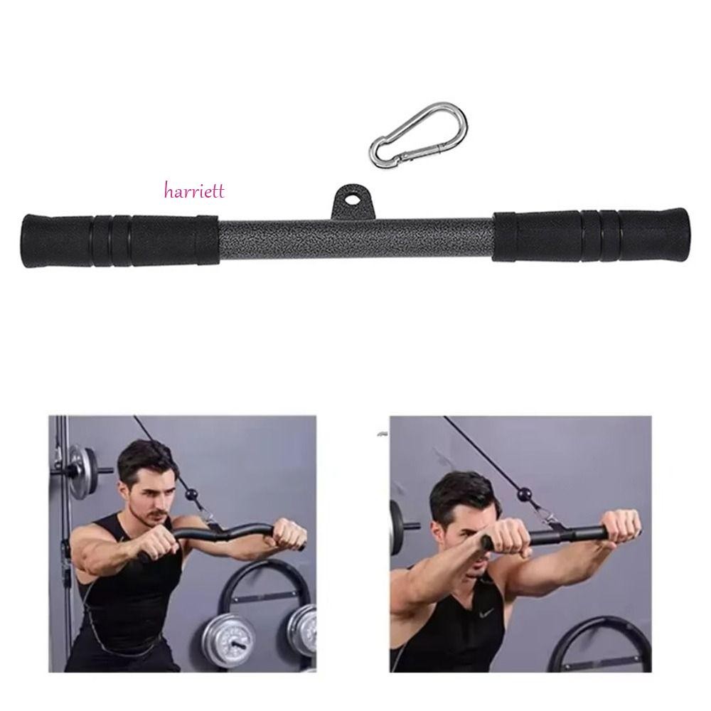 HARRIETT LAT Pulldown Bar, 48cm Rubber Handle Gym Rotating Straight Bar, High Load Bearing Heavy ...