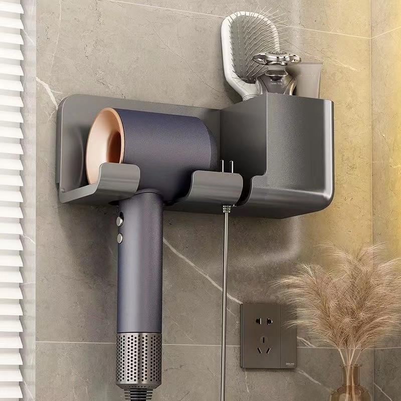 Household Toilet Hair Dryer Rack Hair Dryer Placement Perforated ...