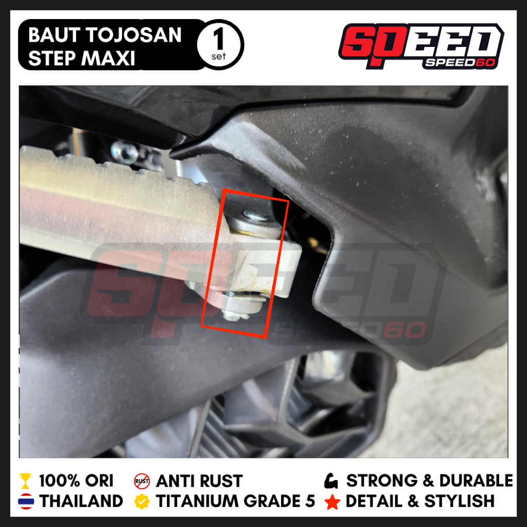 Tojosan Step Bolts Yamaha Maxi Nmax Xmax Lexi Aerox Grade 5 Titanium ...