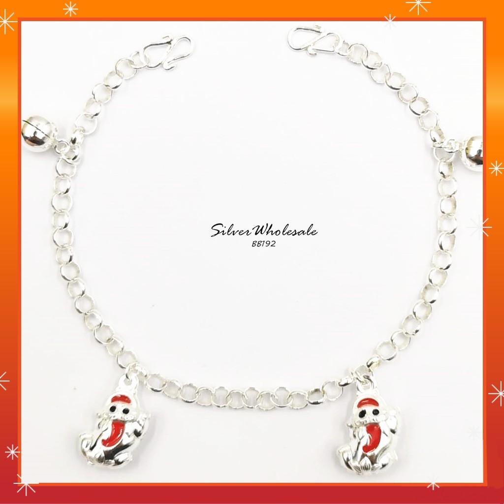 💥PROMO💥#BB192 3D Flourishing Pixiu Charm with Red Enamel Baby Anklet ...