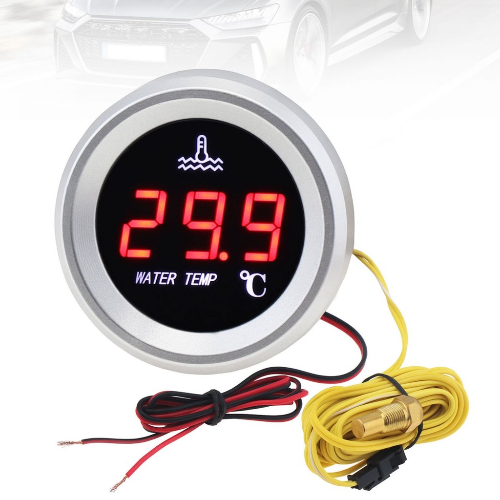12V 52mm Electronic Universal LED Digital Water Temp Gauge Meter with ...