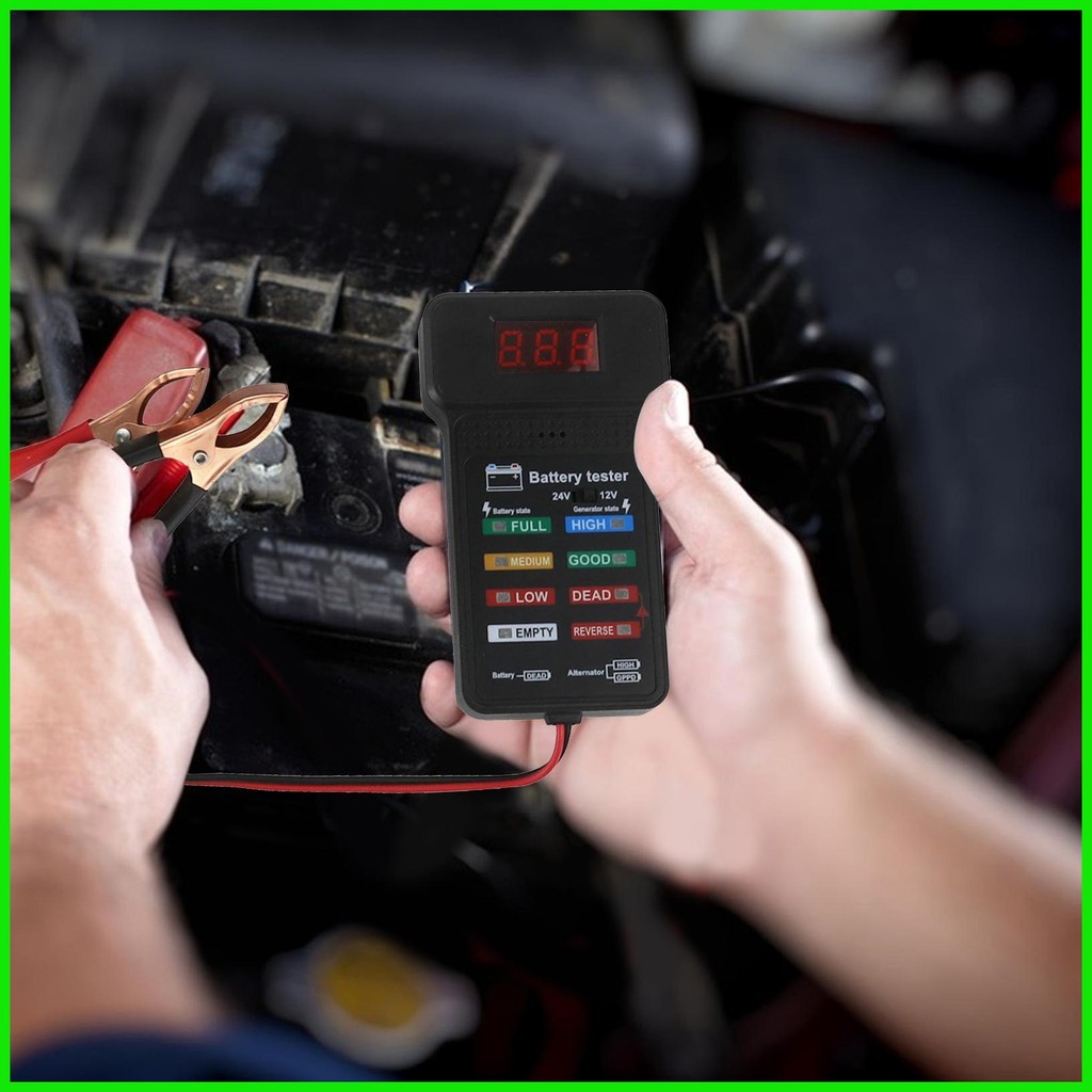 Auto Battery Tester 12V/24V Automotive Digital Alternator Charging ...