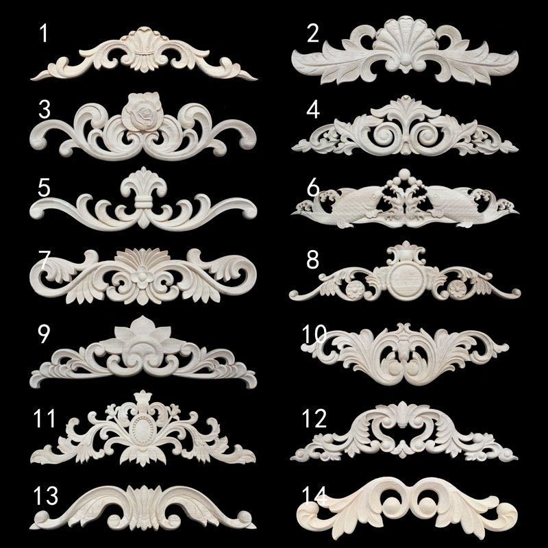 European Style Solid Wood Horizontal Decals Hollow Doors Windows ...