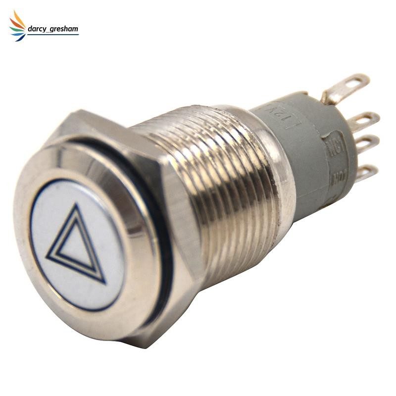 New 16mm Car Emergency Hazard Warning Flash Light Switch Push Button On ...