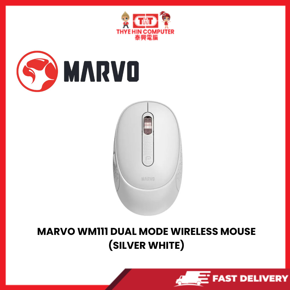 MARVO WM111 DUAL MODE WIRELESS MOUSE (SILVER WHITE) | Shopee Malaysia