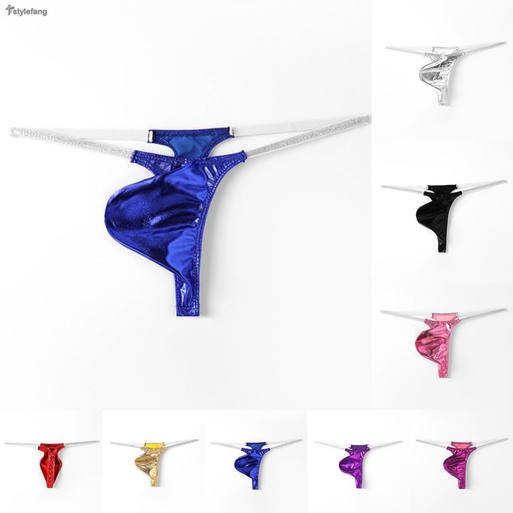 Mens Low Waist Shiny T Back G Strings with Thin Straps in Various ...