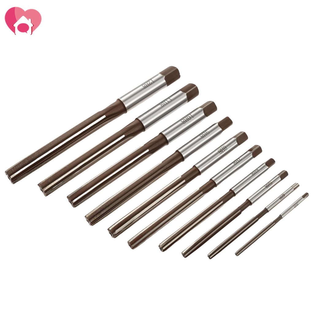 10Pcs Straight Shank Hole Reamer Tool Hand Reamer Set for Alloy ...