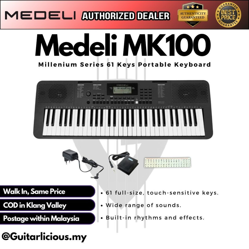 Medeli MK100 Millenium Series 61 Keys Portable Keyboard ( MK-100 / MK ...