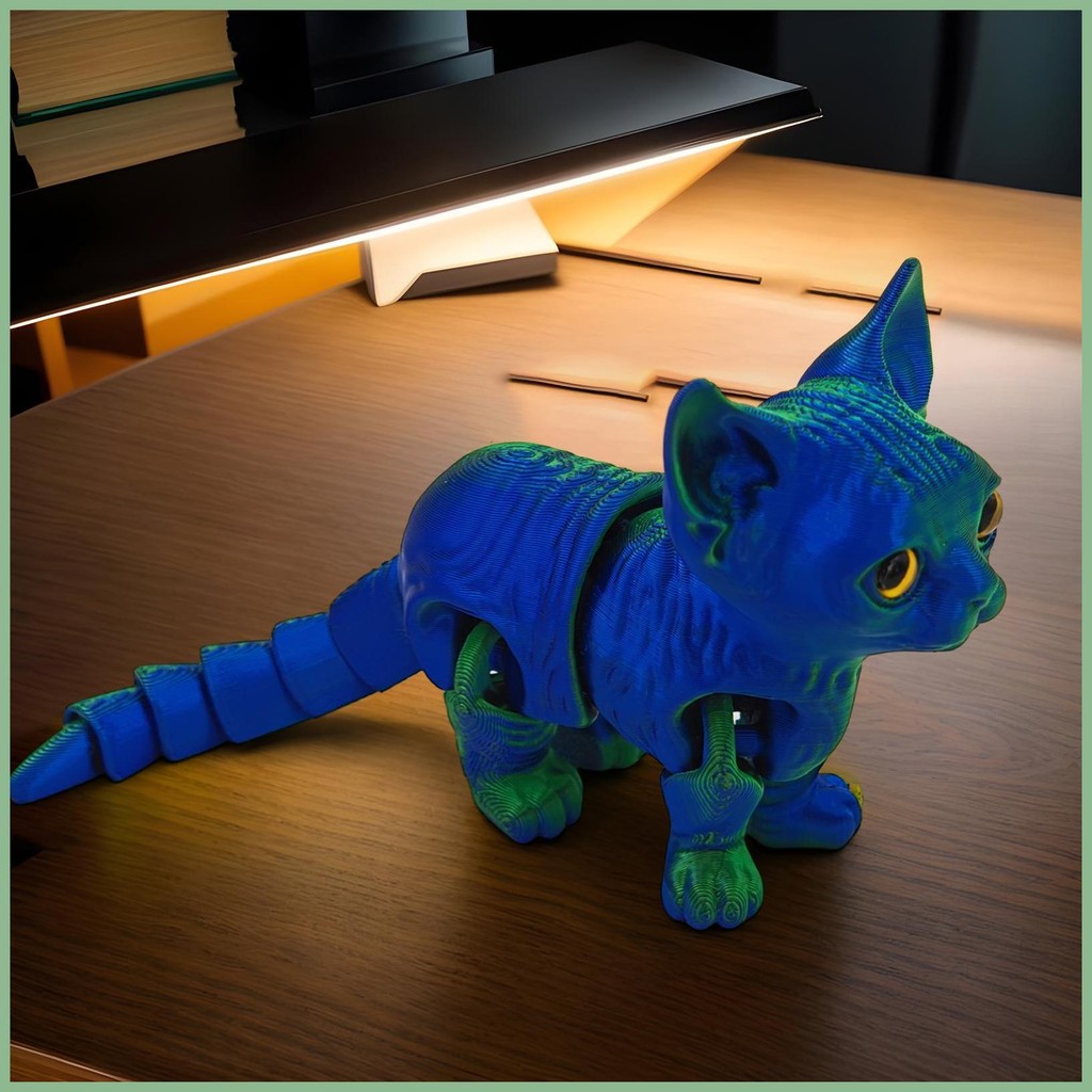 3D Printed Cat Cat Toy With Flexible Joint Design Fantasy Decor ...