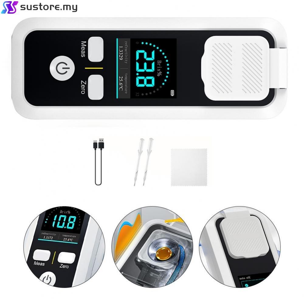 Digital Refractometer for Brix Sugar Content Meter Rechargeable ...