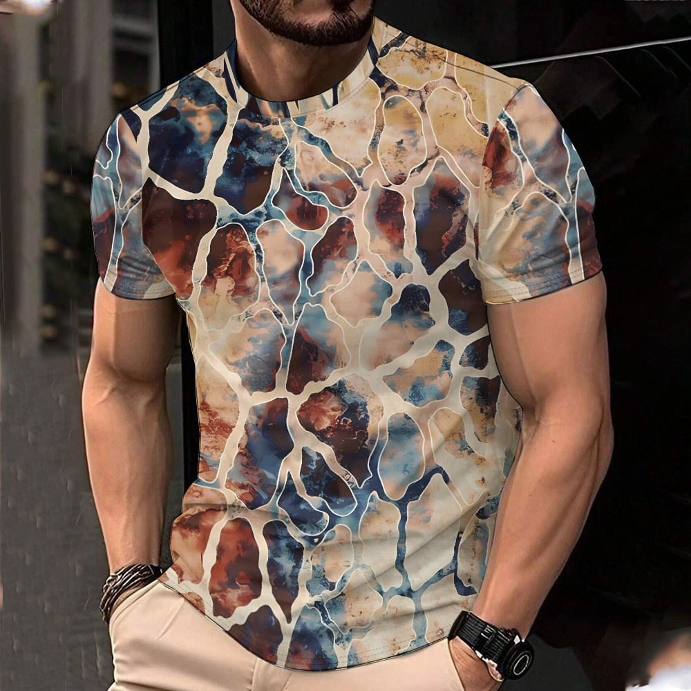 Fashion T-Shirts For Men 3d Irregular Pattern Men's Clothing Street ...
