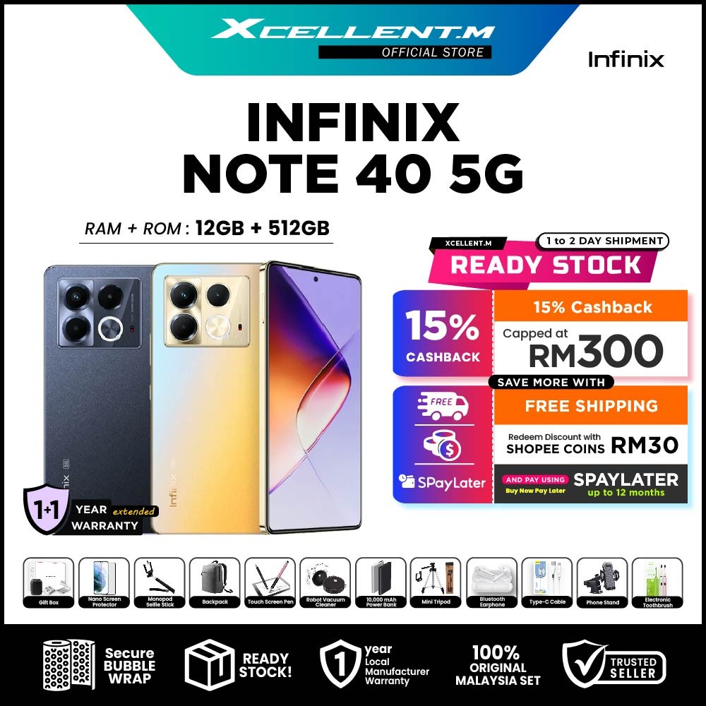 INFINIX Note 40 5G [12GB RAM 512GB ROM] - Original INFINIX Malaysia ...
