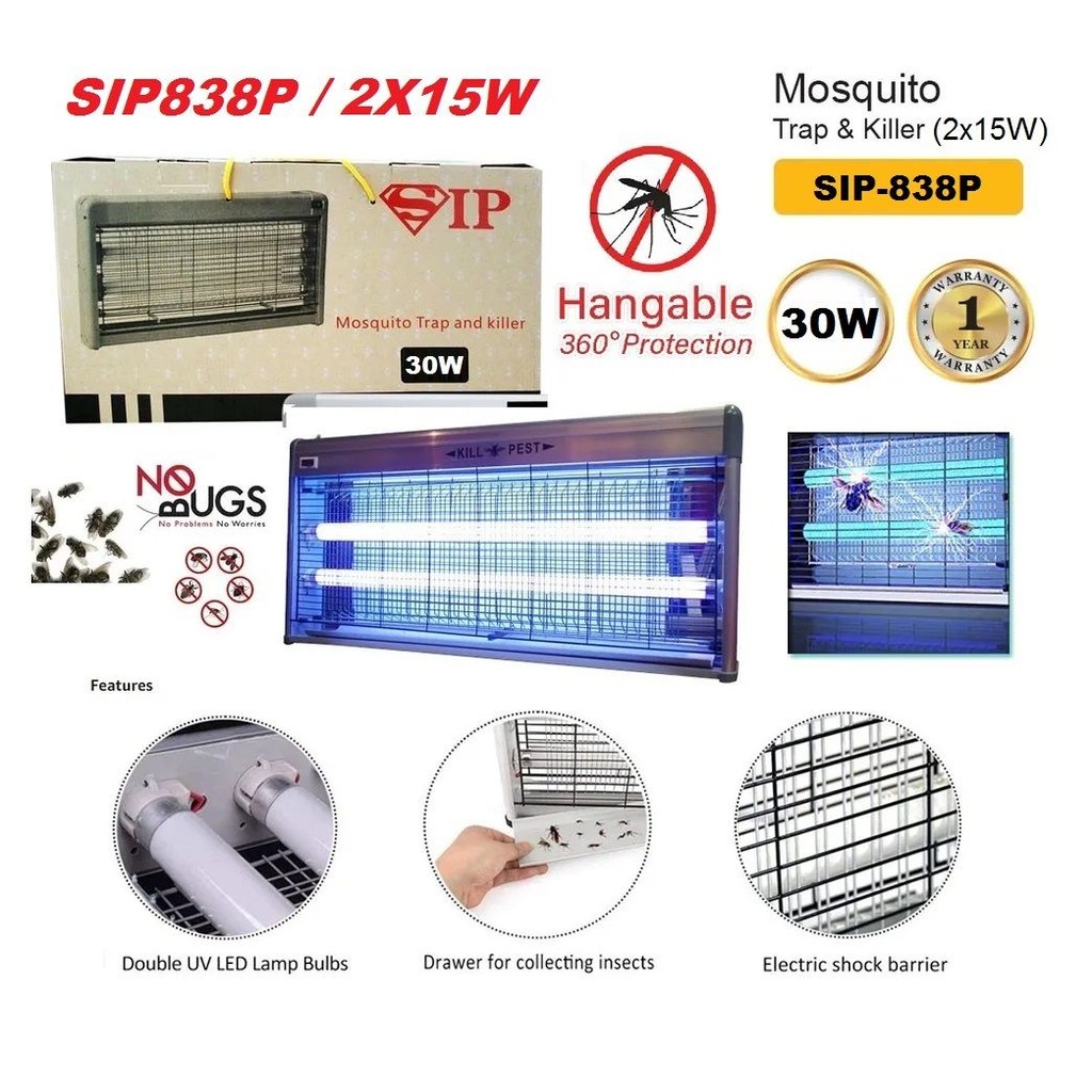 Super SIP-838P (30W) UV Light Electric Insect Killer 80m² | Shopee Malaysia