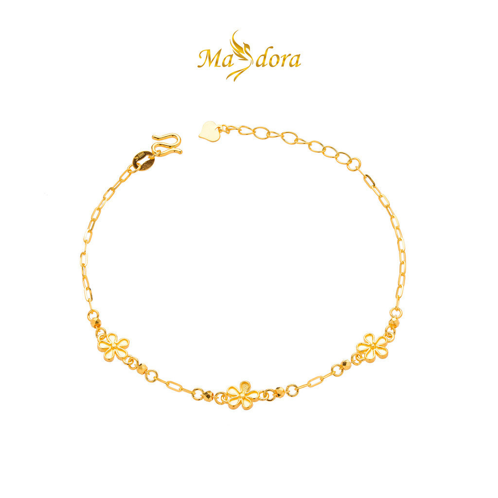MASDORA 999 Gold Bracelet Rantai Tangan Emas ~ Golden Flower Glitz ...