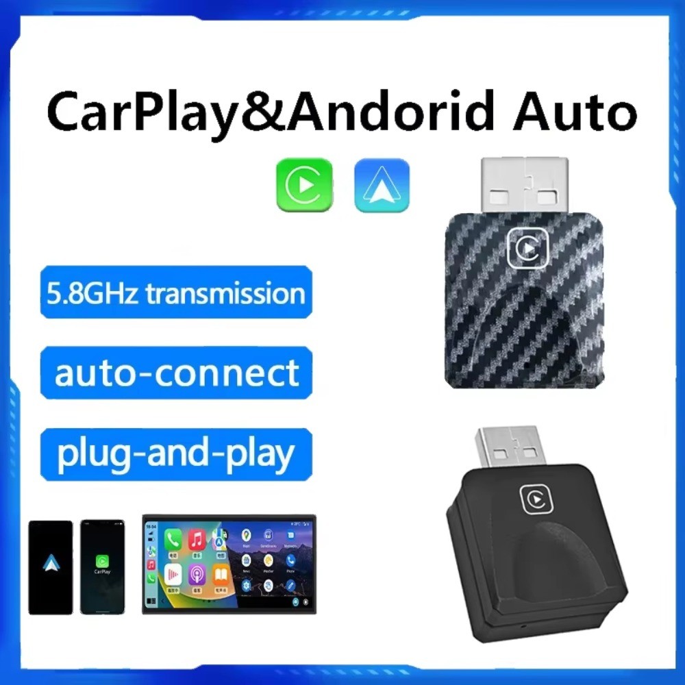 New Wired to Wireless Carplay for Apple & Android Auto Mini Adapter ...