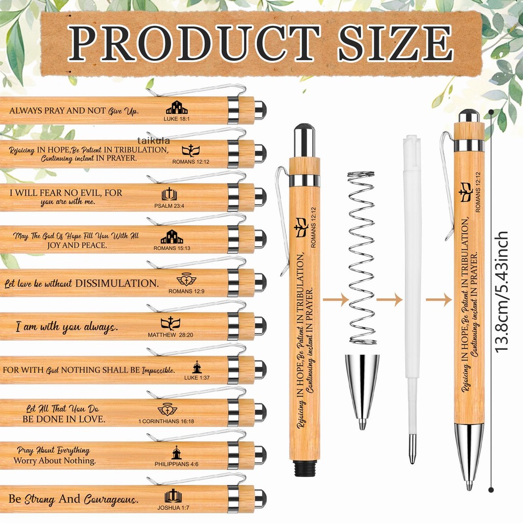 QwQ 30 Sets Christian Bible Verse Pens Gifts Bulk Religious Retractable ...