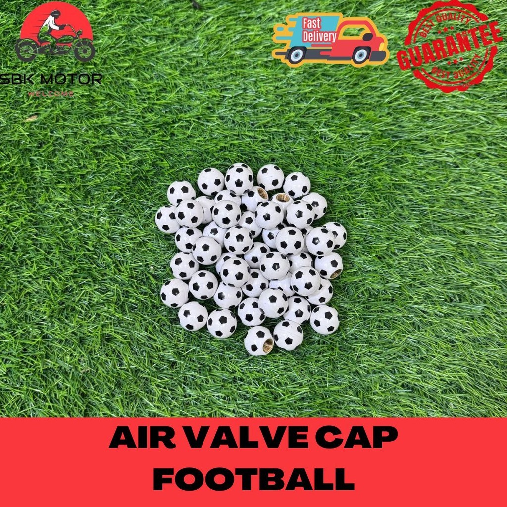 AIR VALVE CAP FOOTBALL 2 PCS ALLUMINIUM ALLOY TYRE VALVE CAP WHEEL TIRE ...
