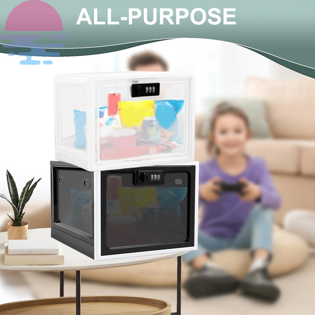 Lockable Storage Box 3.6 Gallon Capacity Lockable Storage Bin with ...
