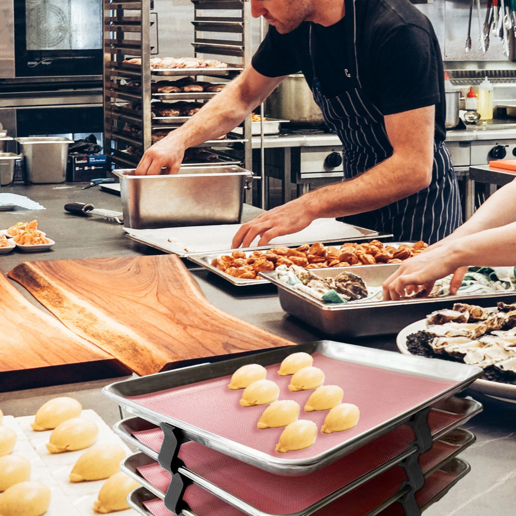 smiles| Cutting Board Holder Baking Sheet Stacking Clips Space-saving ...