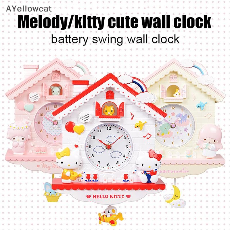 AY Kawaii Cinnamoroll My Melody Wall Clock Cartoon Swing Wall Clock ...