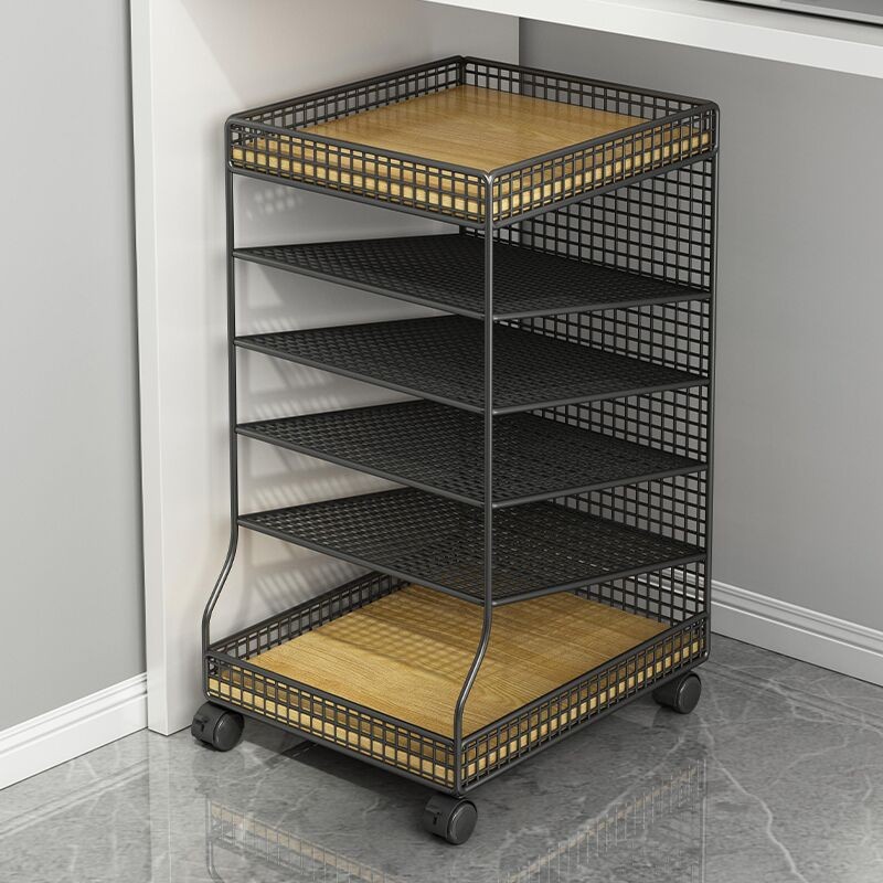 Solid Wood Under Desk File Storage Rack Floor-standing Multi-layer ...