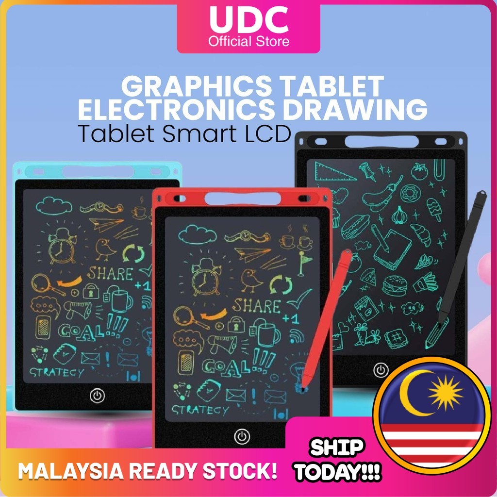 UDC ️ 12INCH Kids Drawing Graphic Tablet LCD Screen Papan Tulis Kanak ...