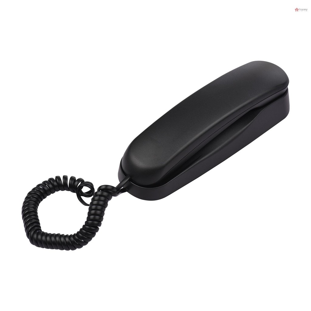 Mini Desktop Corded Landline Phone Fixed Telephone Wall Mountable Supports Mute/ Pause/ Redial ...