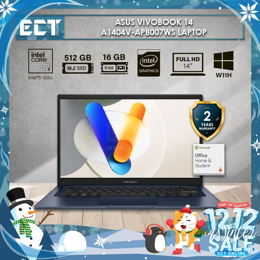 Asus VivoBook 14 A1404V-APB007WS / APB008WS Laptop (Core 5 120U 5.00GHz ...