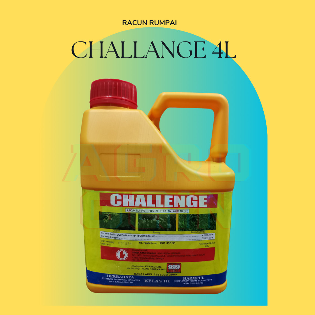 CHALLENGE 4 Liter Glyphosate-Isopropylammonium 41% Herbicide Grass ...
