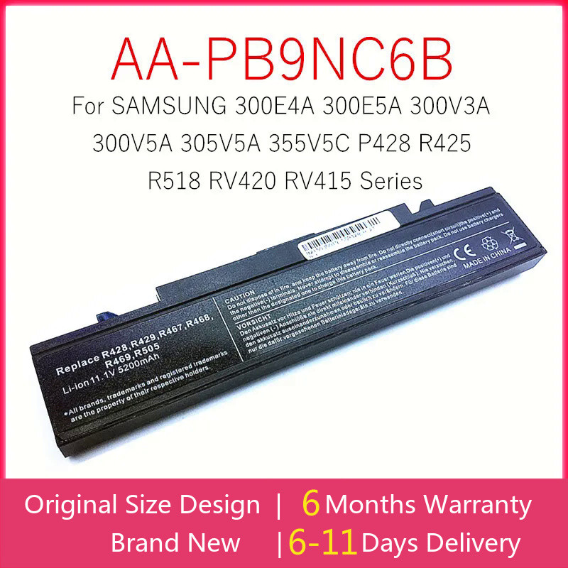 Laptop Battery For SAMSUNG AA-PL9NC2B AA-PL9NC6B AA-PL9NC6W P428 R425 ...