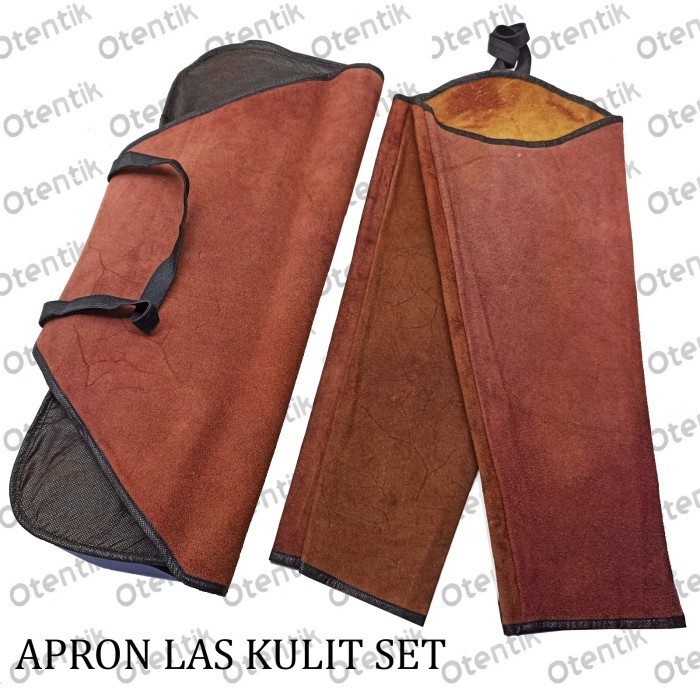 PREMIUM BROWN ARM Chest Welding apron PROTECTIVE SET - SAFETY WELDER ...