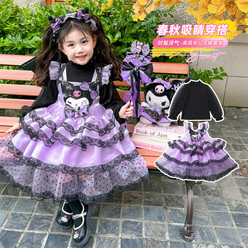 [Chihiro Manufacturer ️] Girls Autumn Dress Kuromi Halloween Children's ...