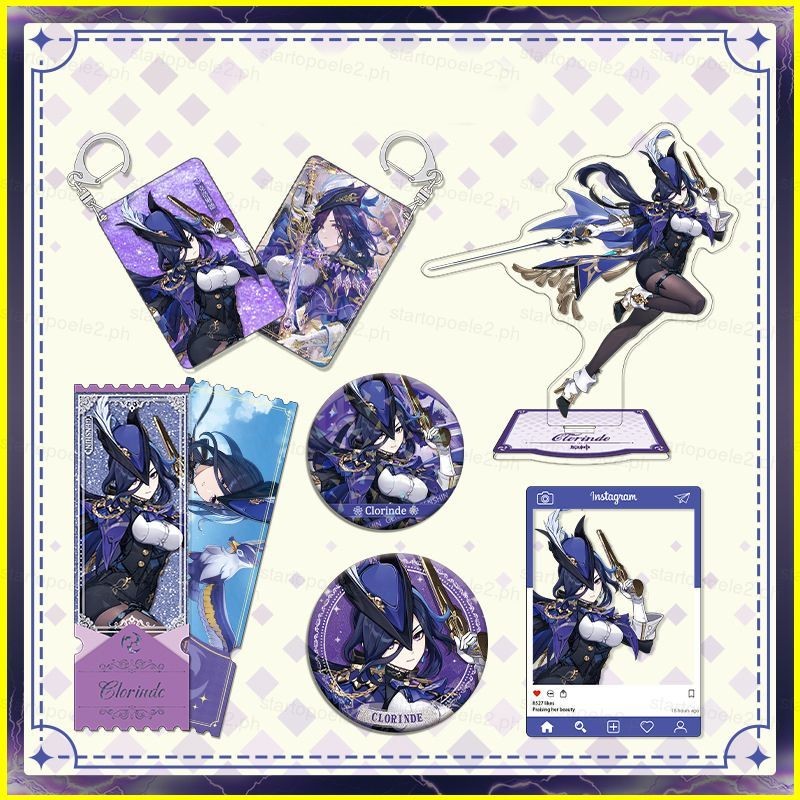 ST2 Genshin Impact Clorinde Acrylic Plate Holder badge Liuma ticket ...