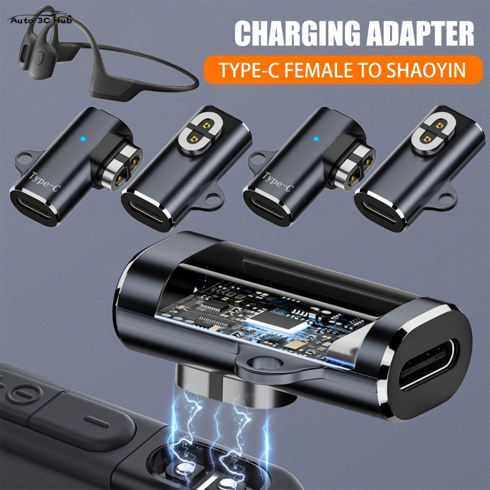 Ice Blue LED Indicator Magnetic Charger Type-C to Shokz Charging Port ...