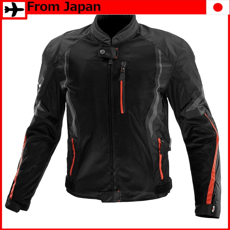 [KOMINE] Motorcycle JK-1463 Protect Half-Mesh Jacket 07-1463 Men's BlackRed S【Direct from Japan ...